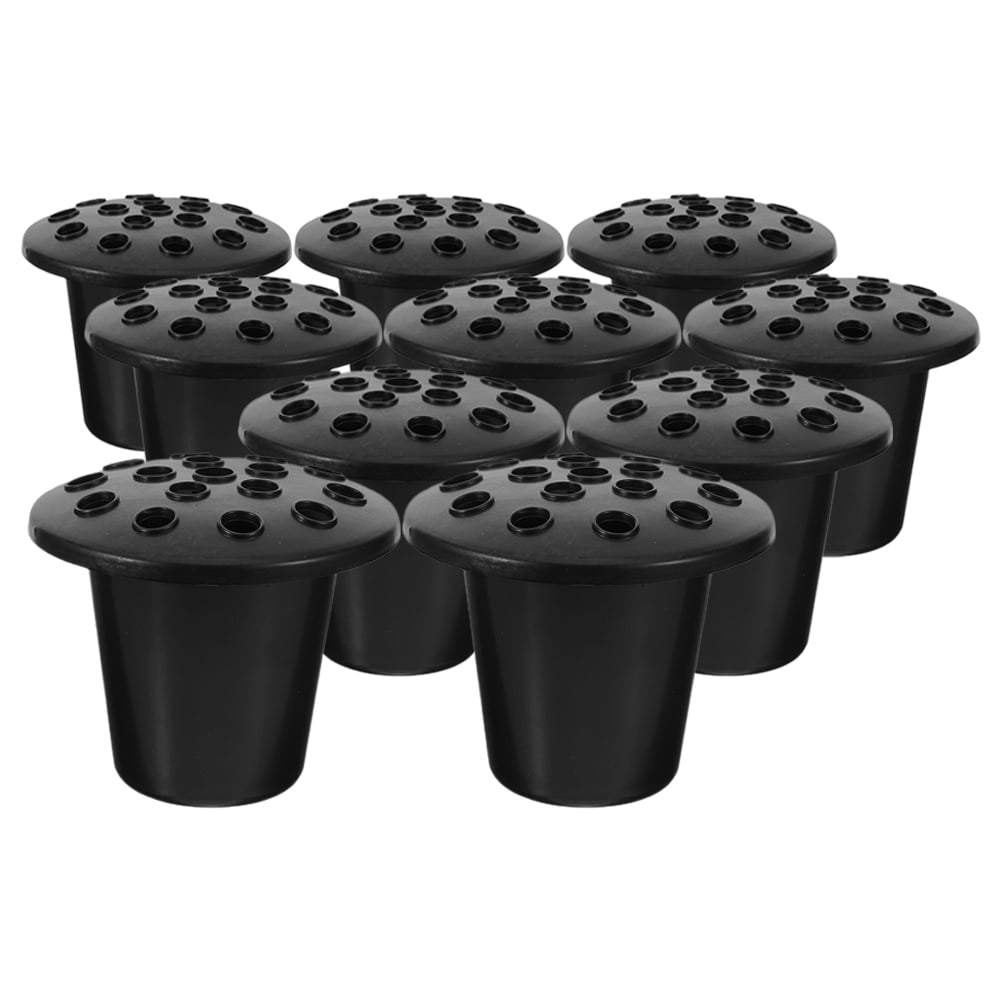 Worgeous 10pcs Memorial Cemetery Vase for Storage Black Plastic Flower ...
