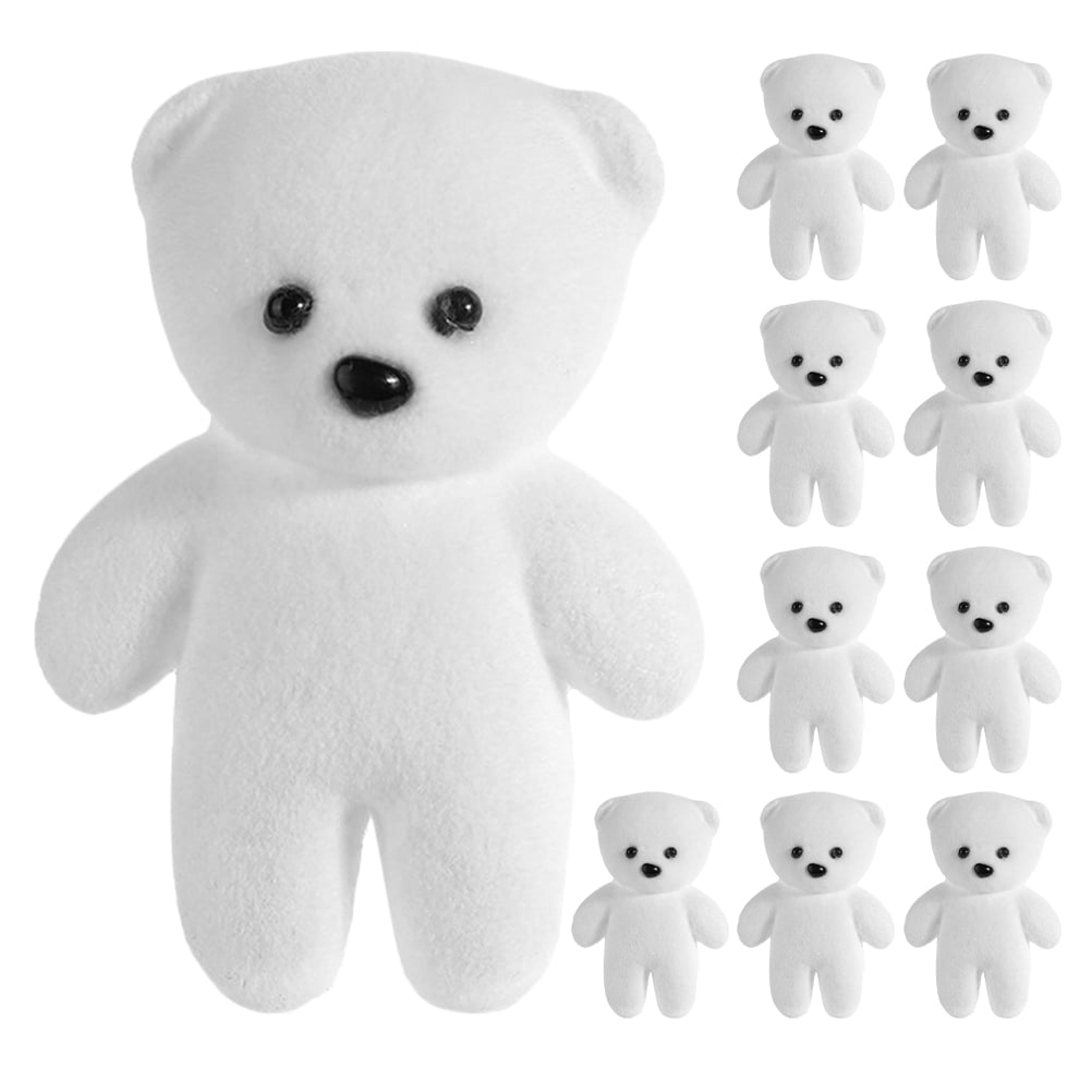 White Foam Mini Bear Dolls for Craft Projects and Home Decor 10pcs Soft ...
