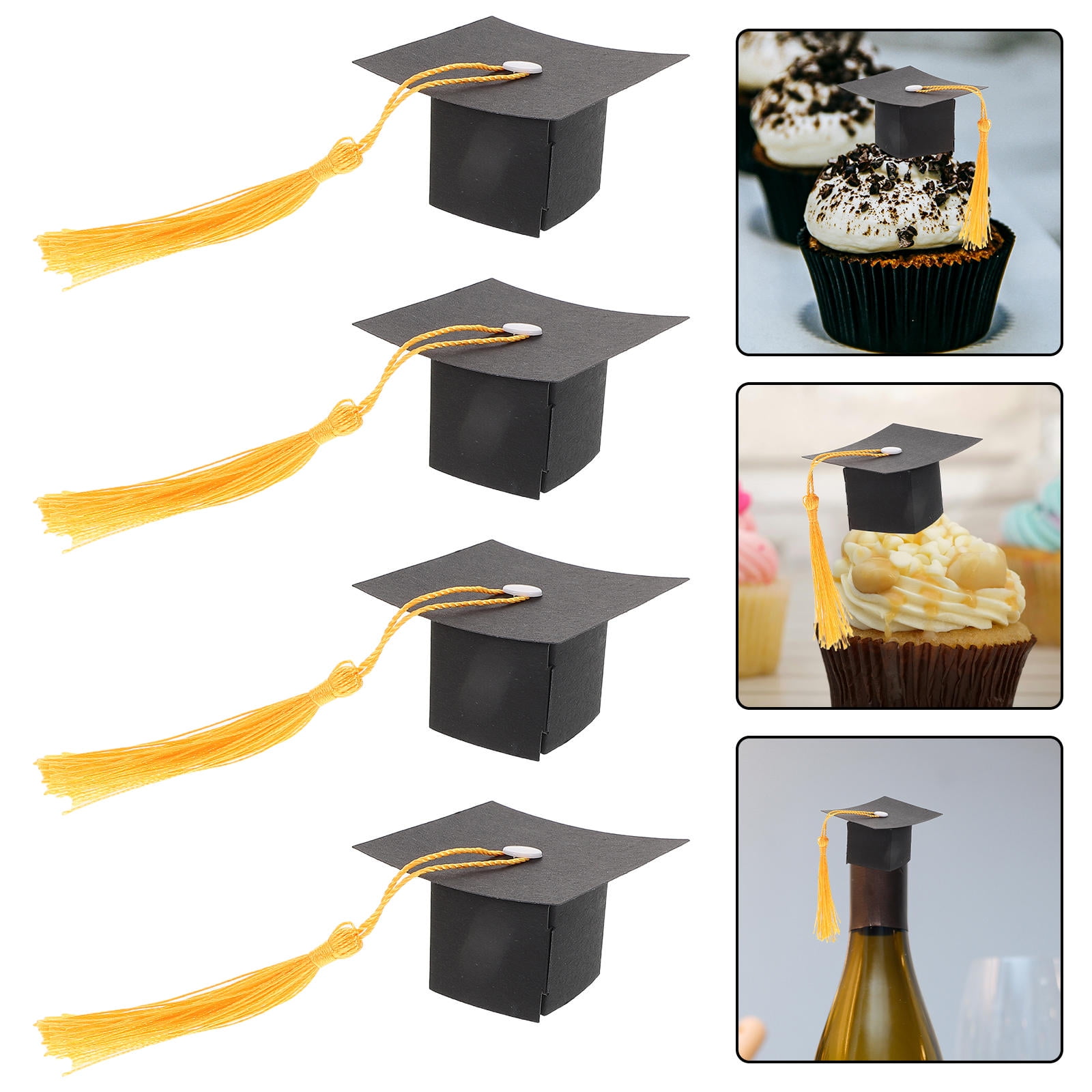 Worgeous 10pcs Mini Grad Cap Decorations Mini Graduation Caps ...