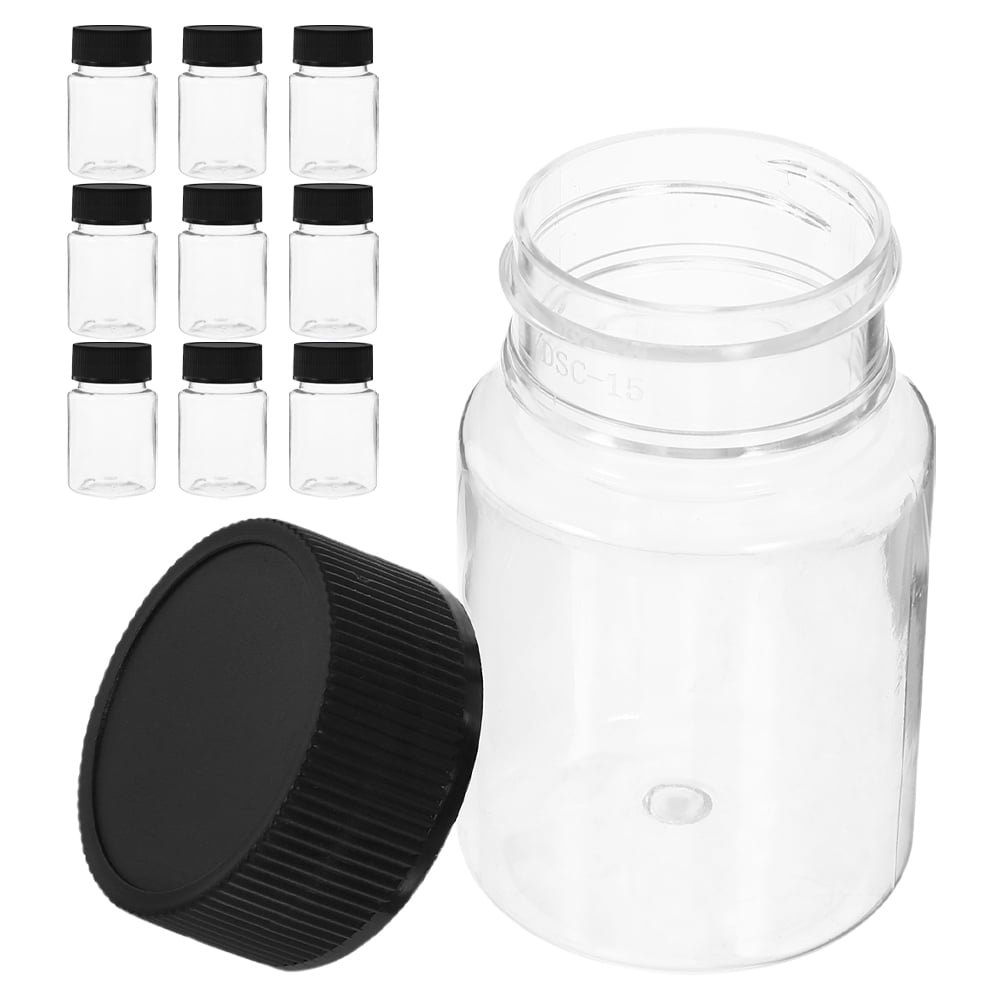 Worgeous 10pcs PET Laboratory Bottles with Lids Wide Mouth Samples ...