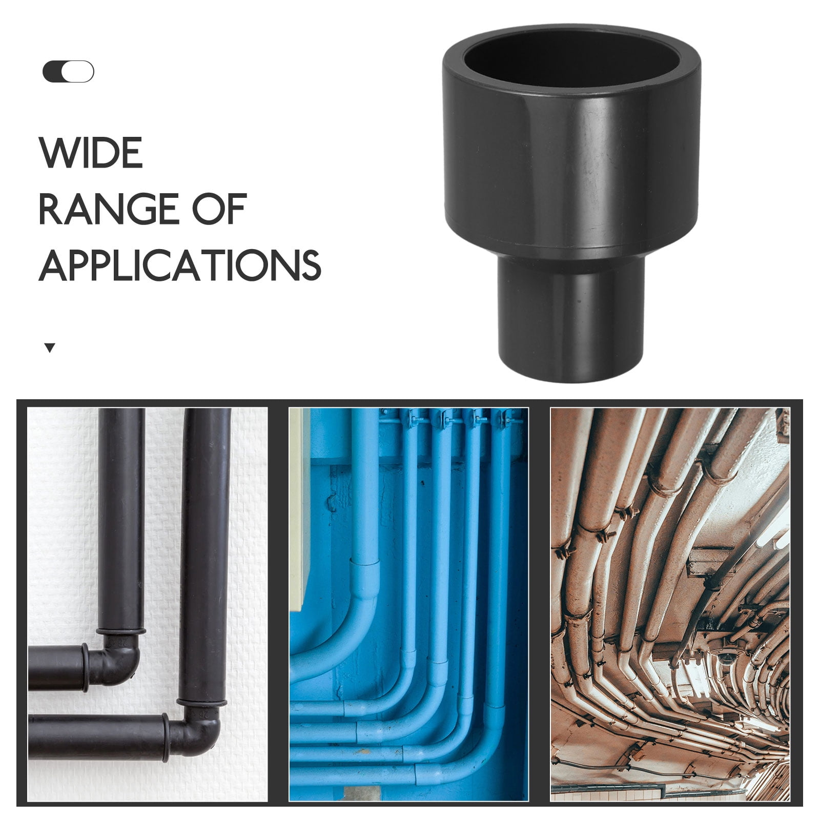 Worgeous 10pcs PVC Reducing Coupling Pipe Fitting Efficient Vent Pipe ...