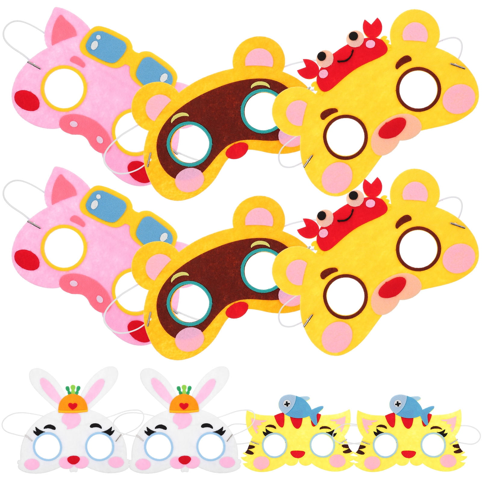 Worgeous 10pcs Portable Cartoon Masks Animal Themed Half-face Mask Kids ...