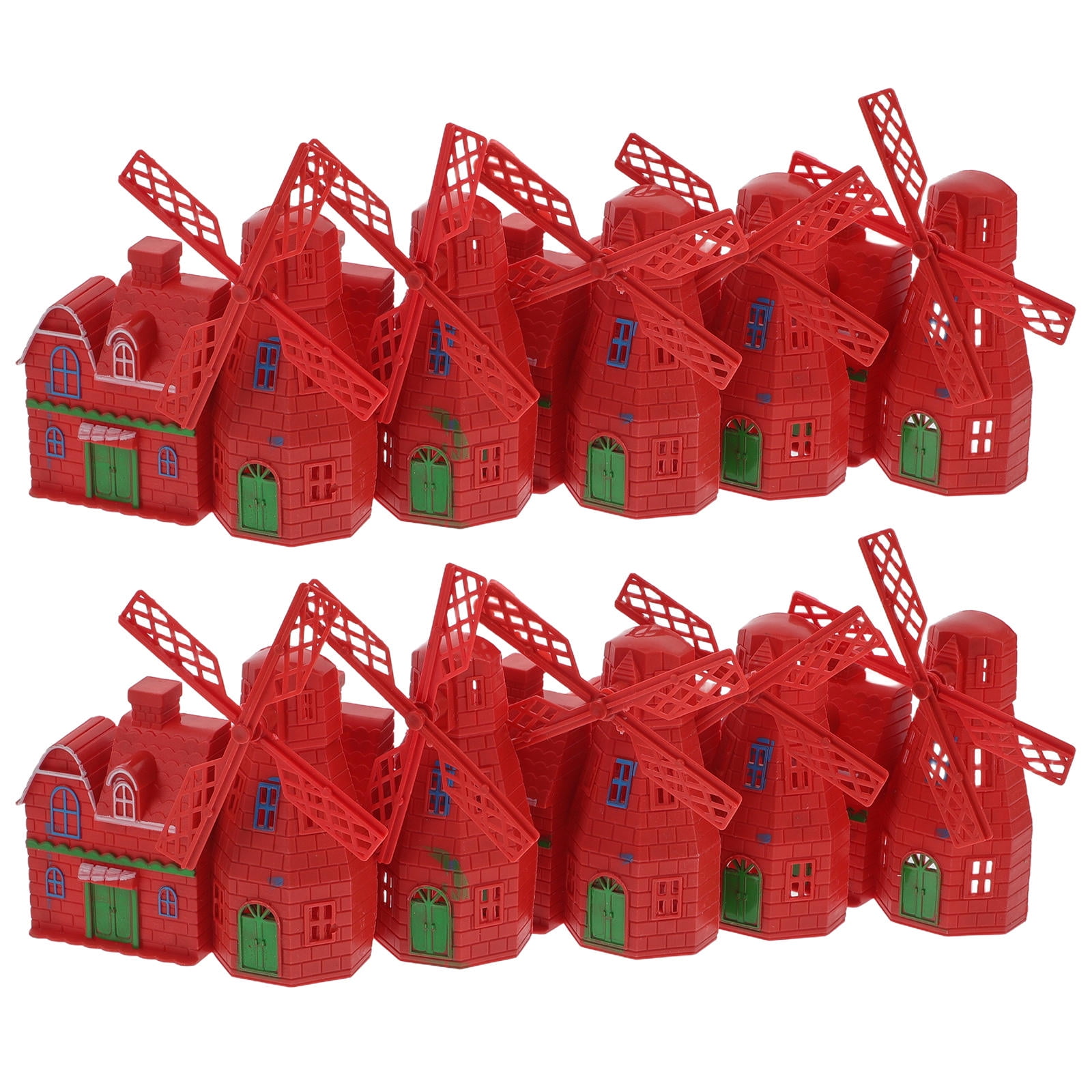Worgeous 10pcs Realistic Windmill Model Toy Plastic Farmhouse Miniature ...