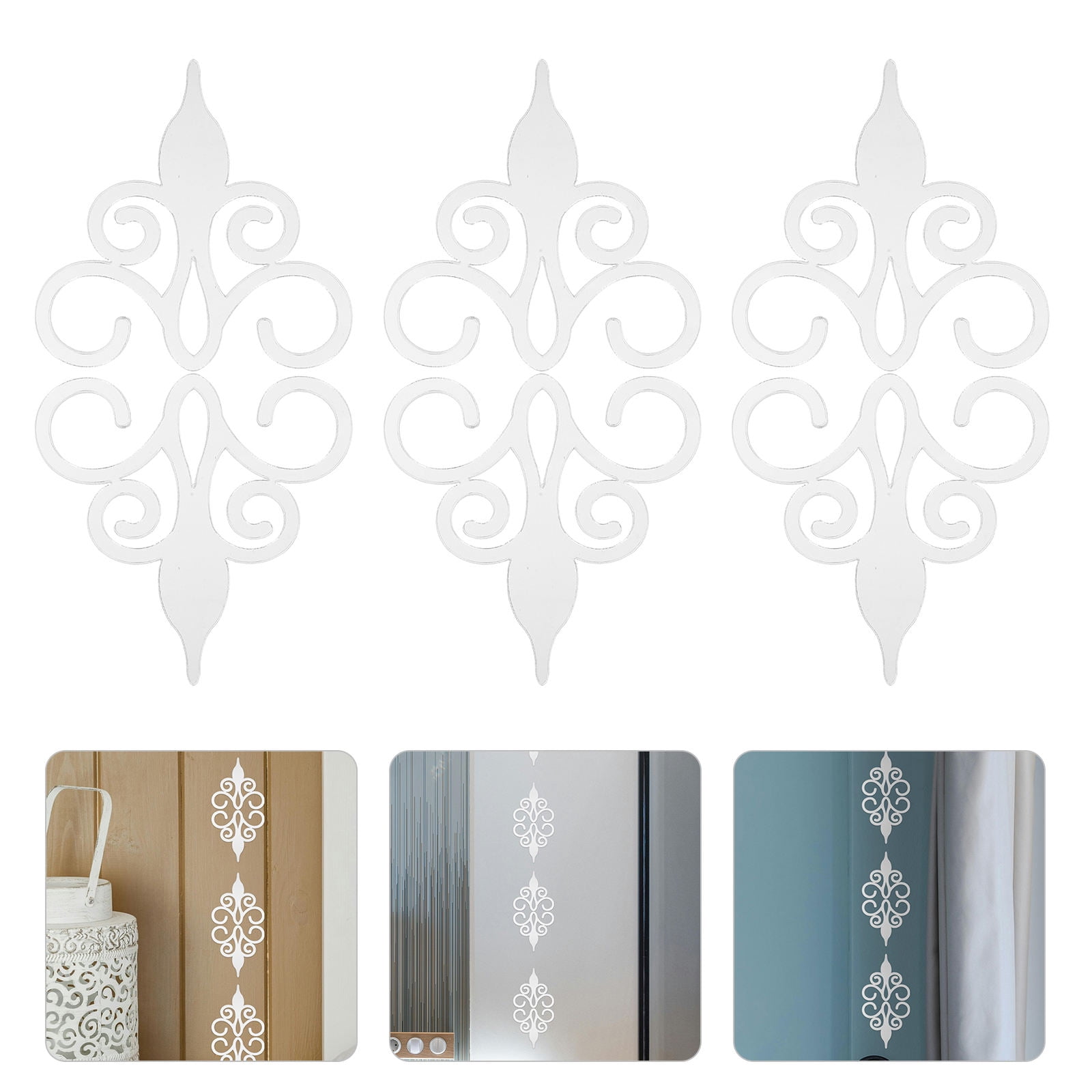 Worgeous 10pcs Removable Mirror Wall Art Hollow Wall Mirror Stickers ...