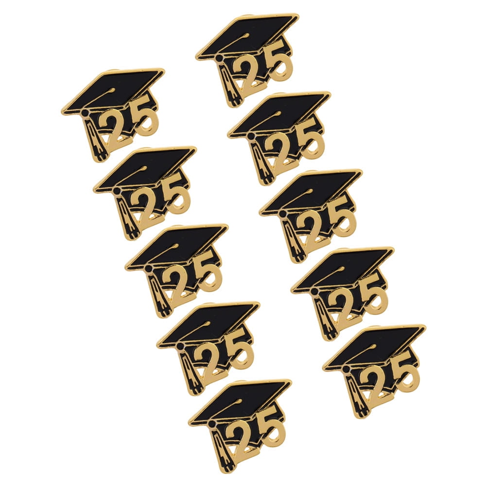 Worgeous 10pcs School Student Lapel Pins Graduation Cap Enamel Pins ...