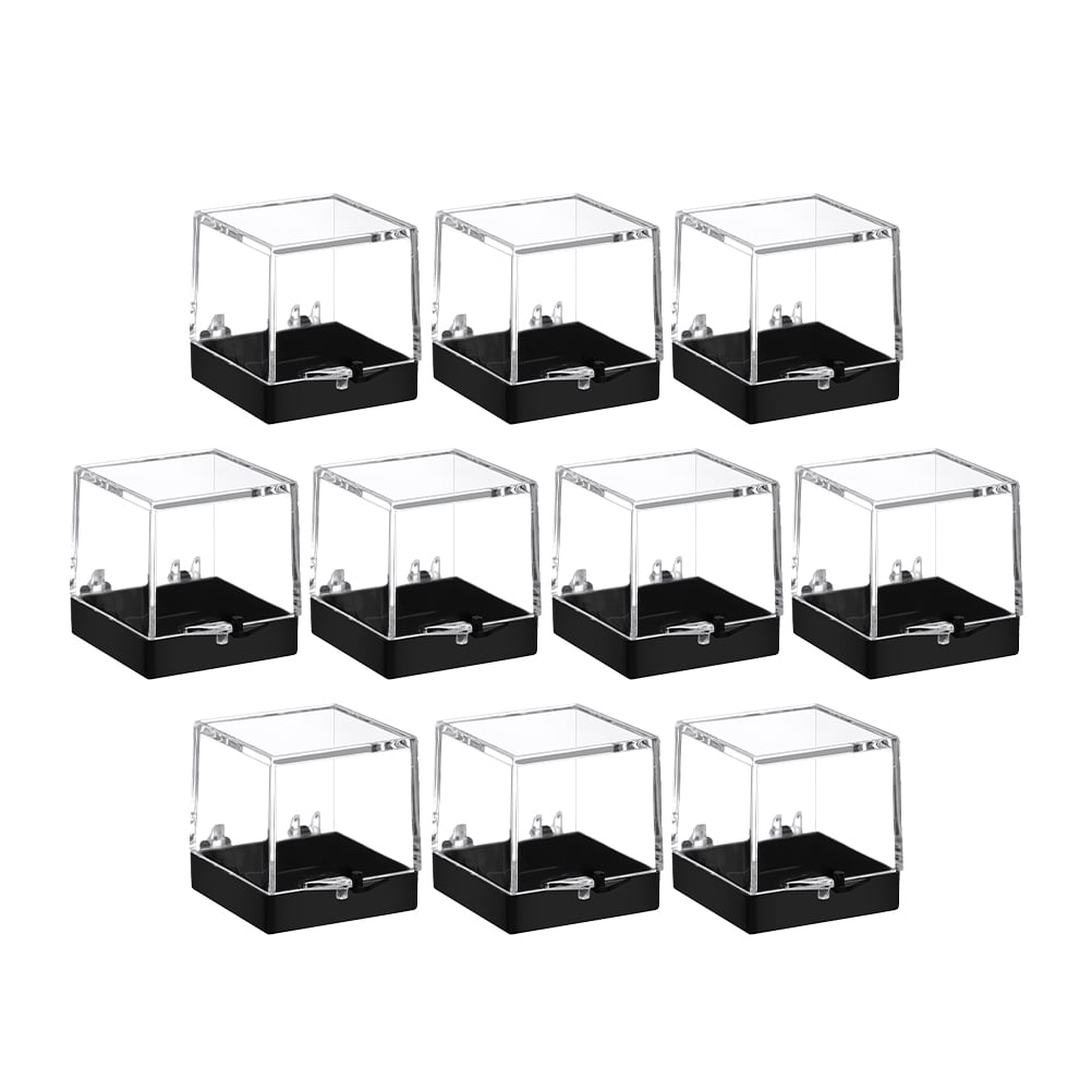 Worgeous 10pcs Transparent Mineral Sample Display Box Cube Specimen ...