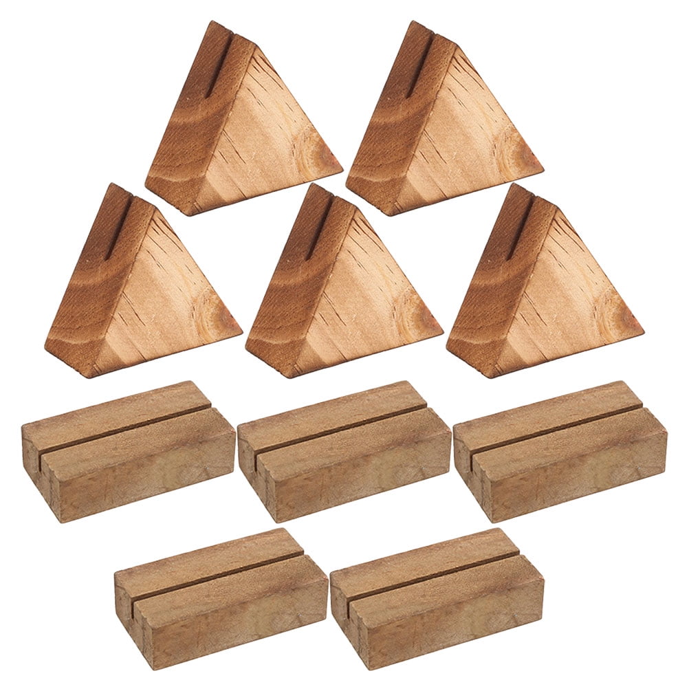 Worgeous 10pcs Triangle And Rectangle Shaped Wood Table Card Holder ...