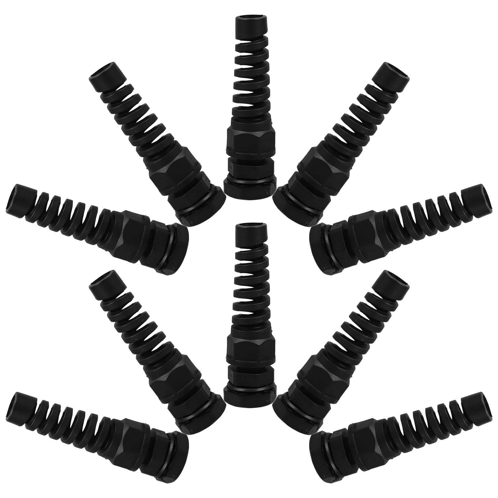 Worgeous 10pcs Waterproof Nylon Cable Glands Spiral Strain Relief ...