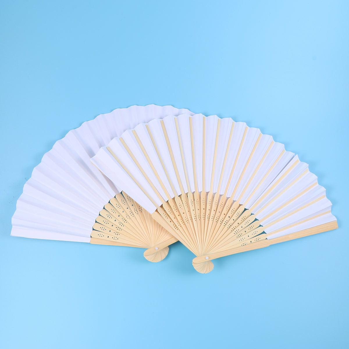 Worgeous 10pcs White Folding Hand Fan Blank Chinese Fan Kids Party Gift ...