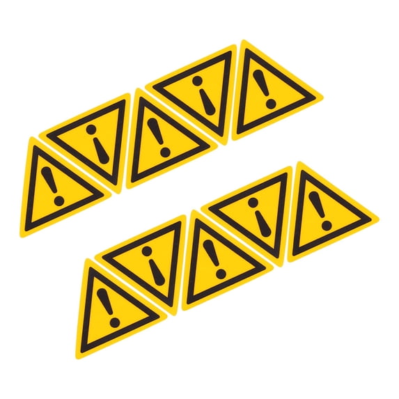 Worgeous 10pcs Yellow Caution Triangle Sticker Safety Warning Sign for ...