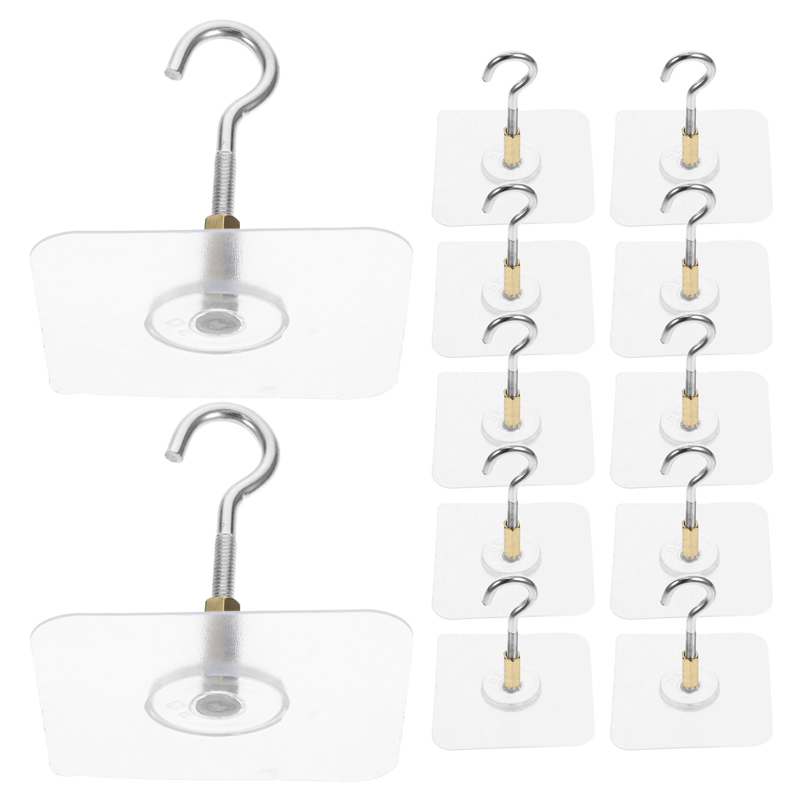 Worgeous 12 Pcs Ceiling Hooks Adhesive Hooks Ceiling Hanging Hook Porch ...