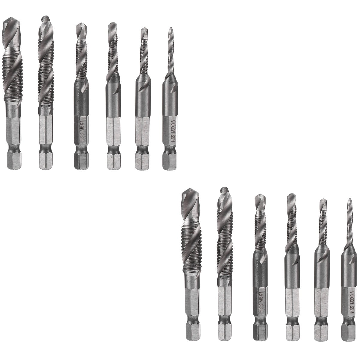Worgeous 12 Pcs Drill and Tap Bit Metric Thread Drill Bit Set Shanks ...