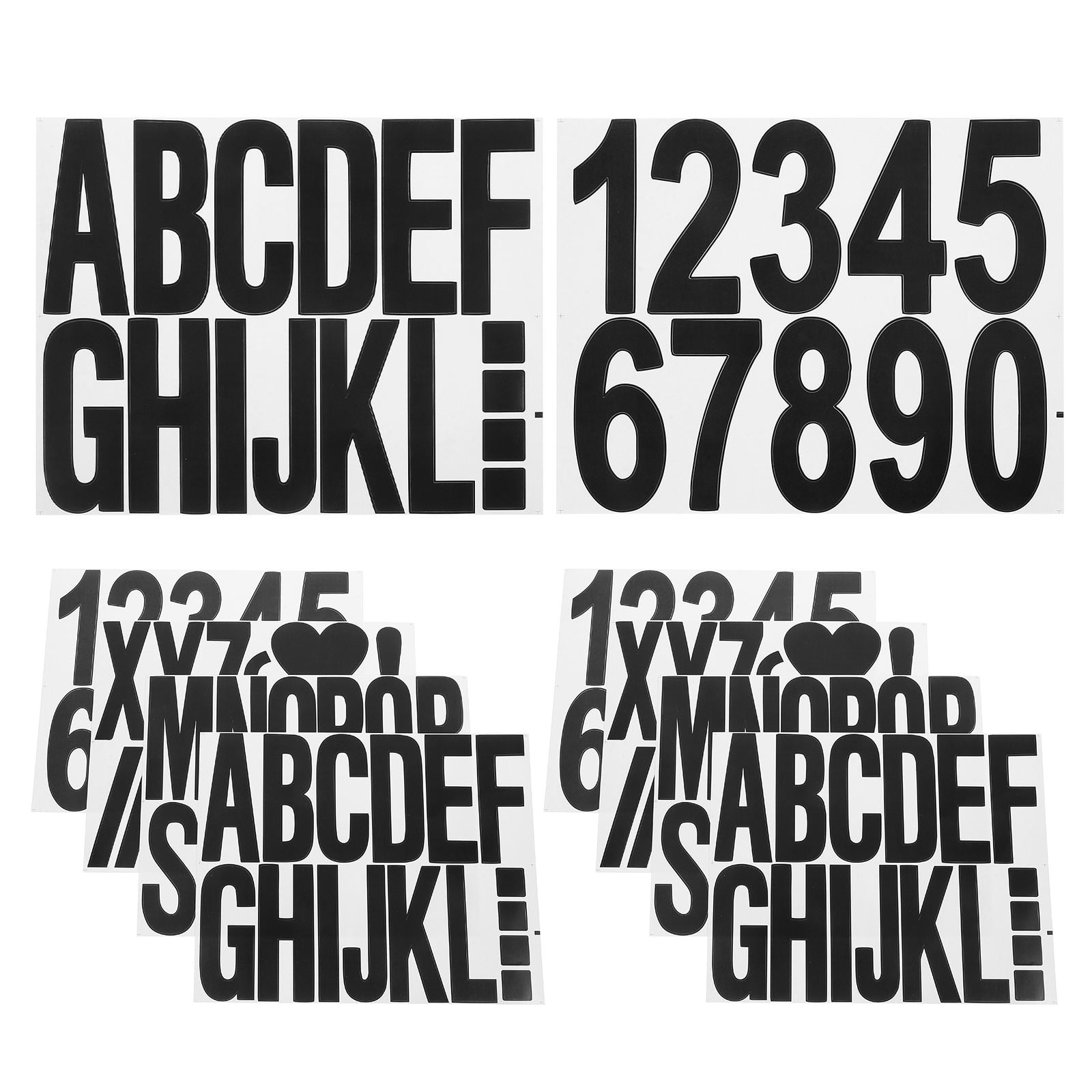 Worgeous 12 Sheets Adhesive Numbers Letters Decals For Mailbox Truck ...