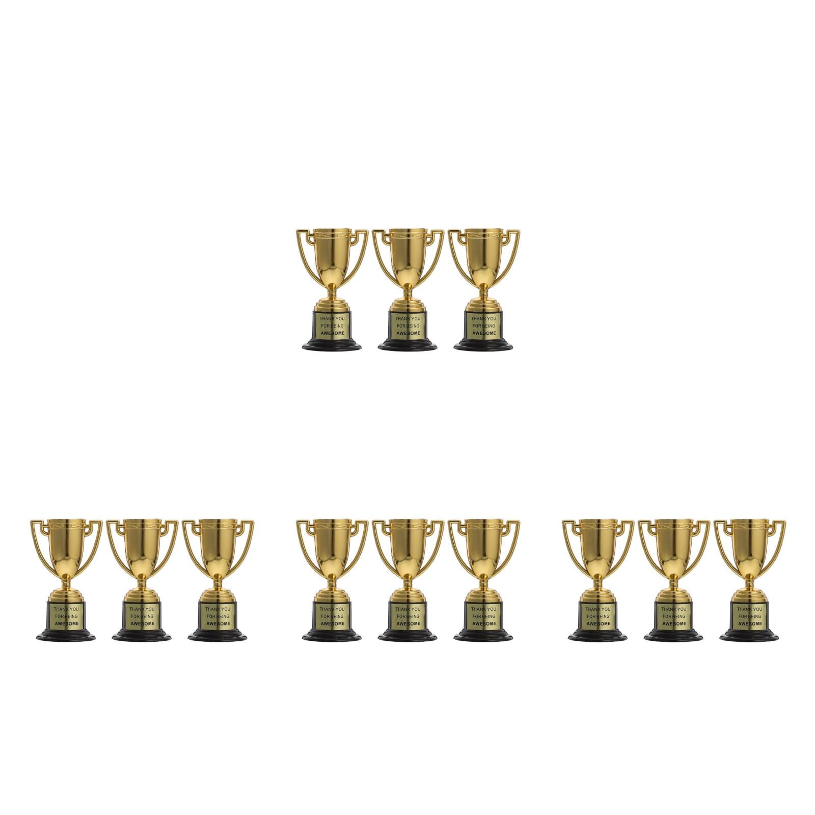 Worgeous 12 pcs Gold Trophy Award Cups Plastic Gold Mini Trophies For ...