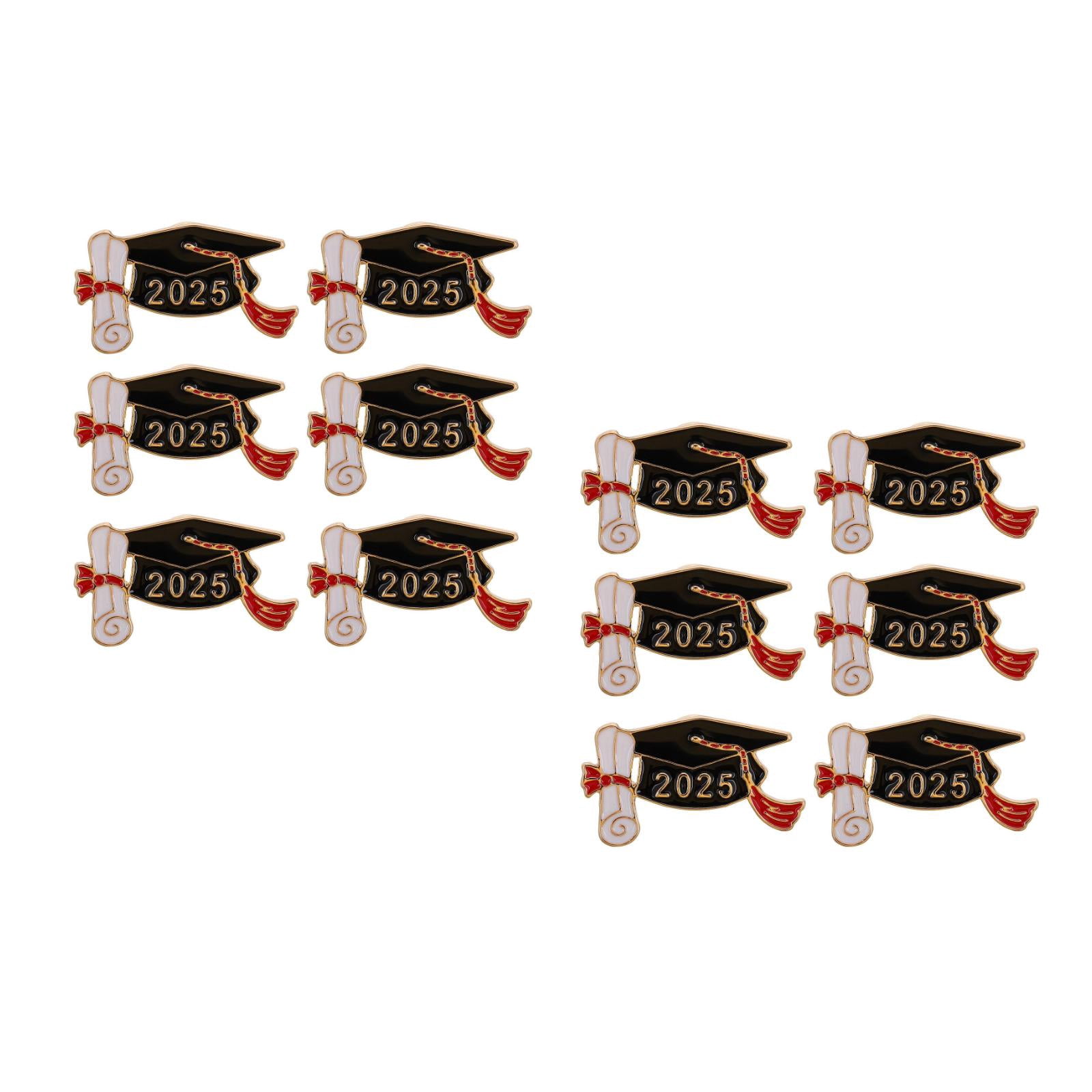 Worgeous 12 pcs Graduation Cap Enamel Brooch Doctoral Hat Badge Pin ...