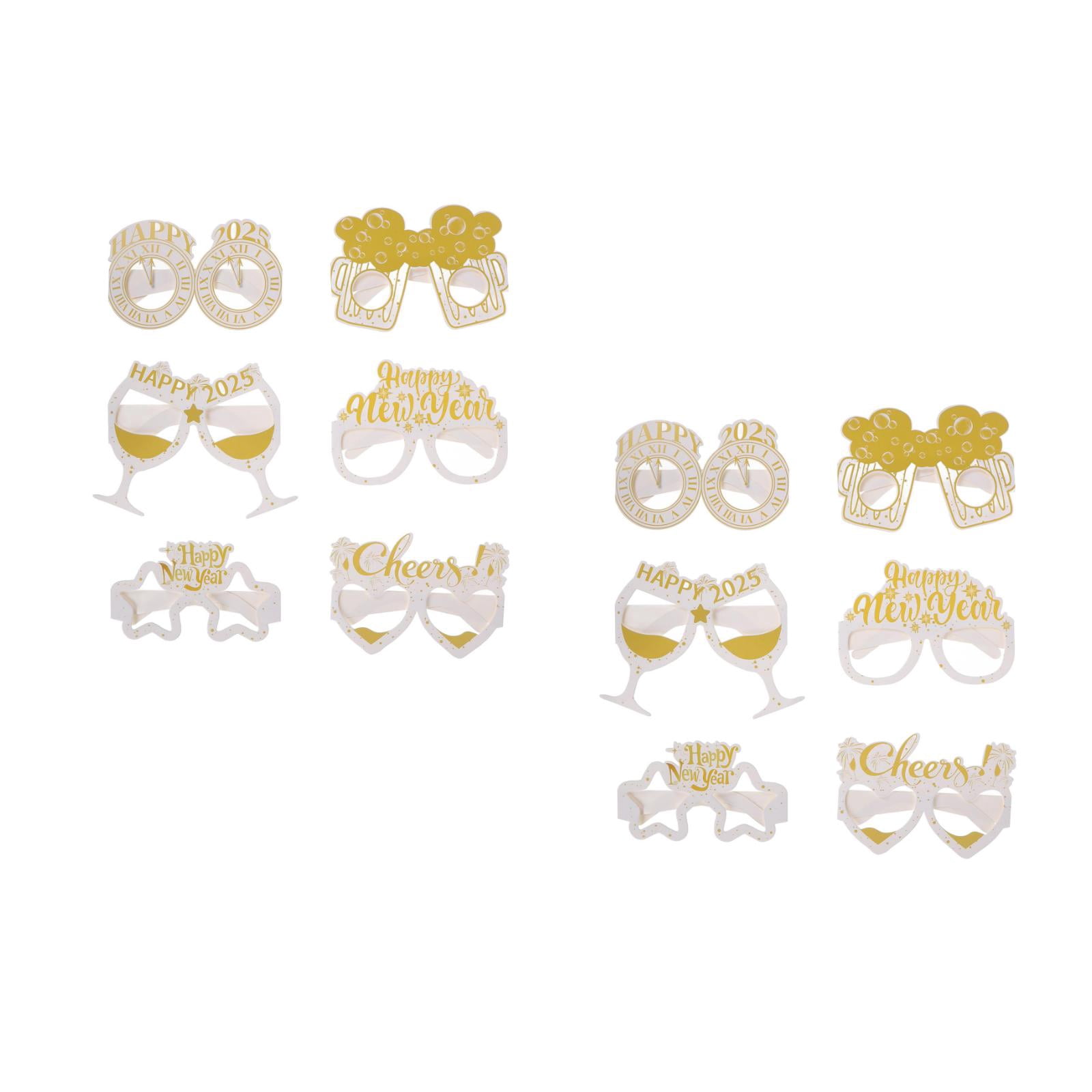 Worgeous 12 pcs Happy New Year Eyeglasses 2025 New Year Glasses 2025 ...