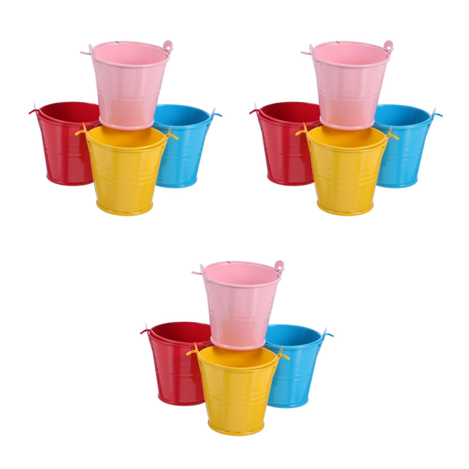 Worgeous 12 pcs Mini Iron Buckets Cute Colored Tin Pails Decorative ...