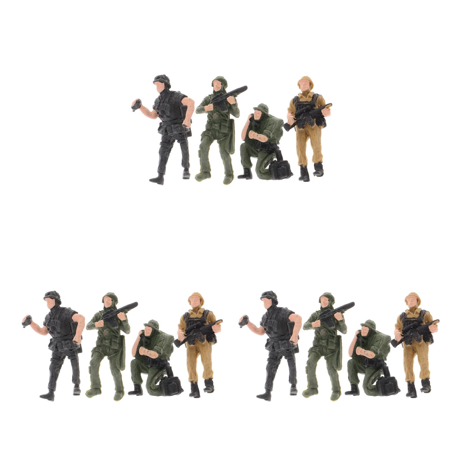 Worgeous 12 pcs Mini Model Soldier Warriors Figures Plastic Mini ...