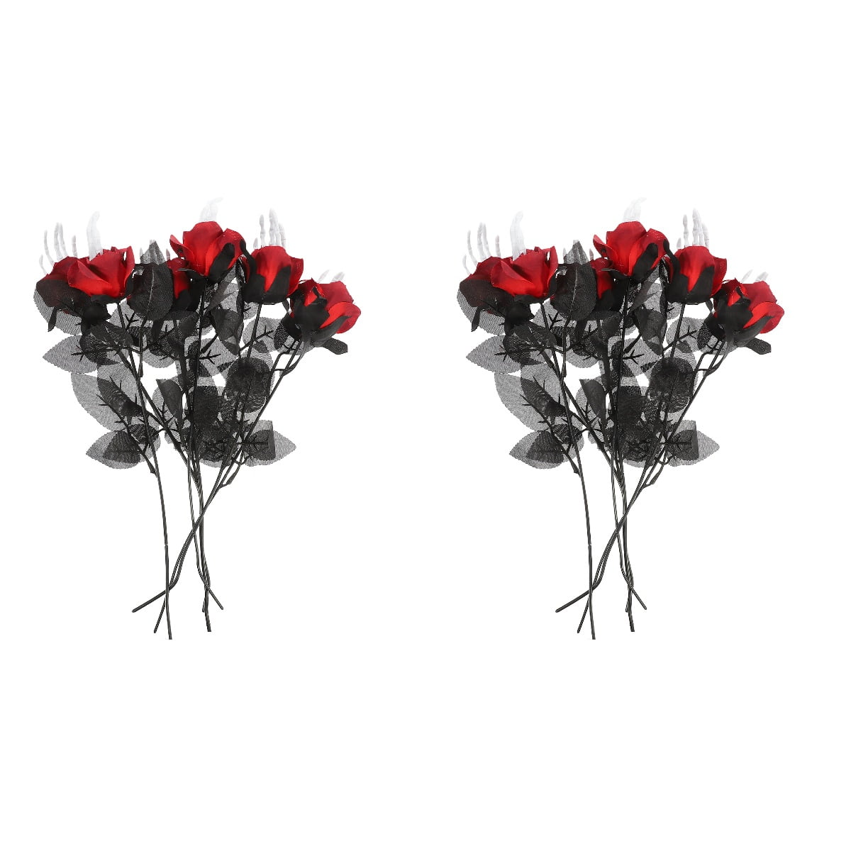 Worgeous 12 pcs Simulation Rose Flower Halloween Creepy Skeleton Rose ...