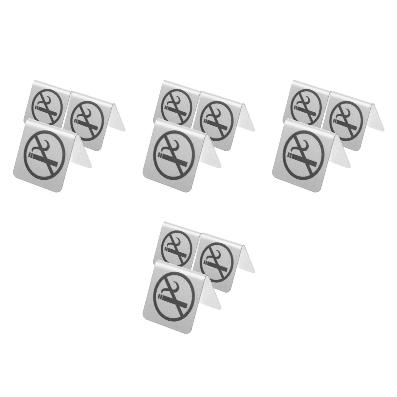 Worgeous 12 pcs Stainless Steel No Smoking Signs Table Sign Double ...