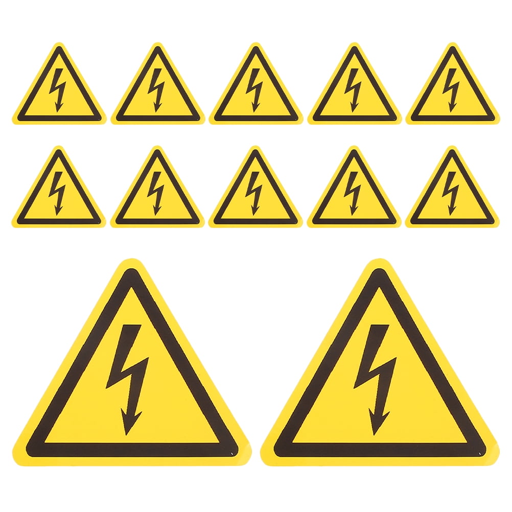 Worgeous 12PCS Safety Warning Sticker High Voltage Sign Electric Shock ...