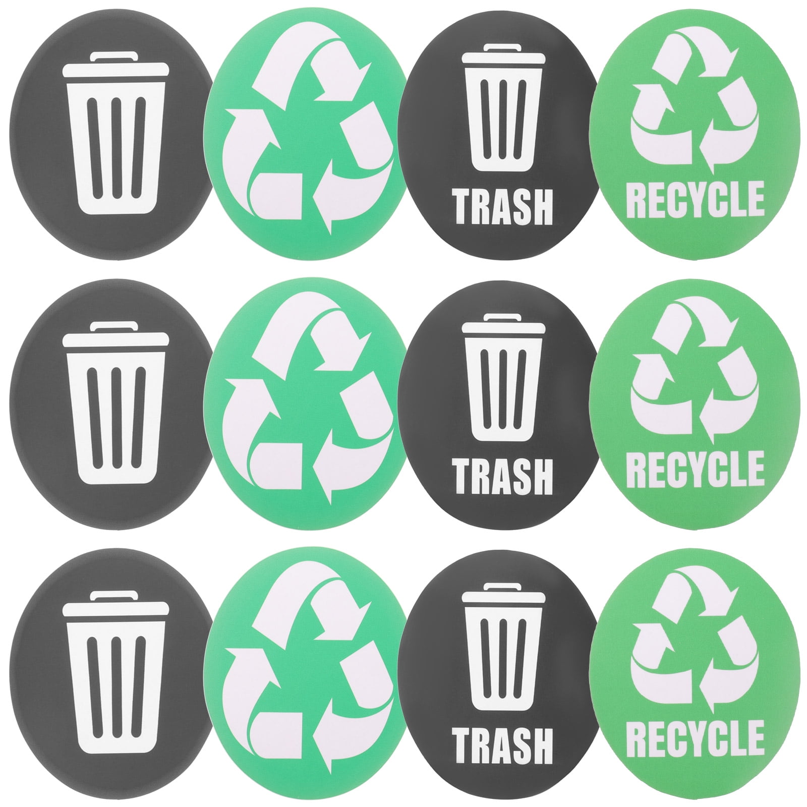 Worgeous 12Pcs Assorted Color PVC Trash Can Recycling Stickers ...