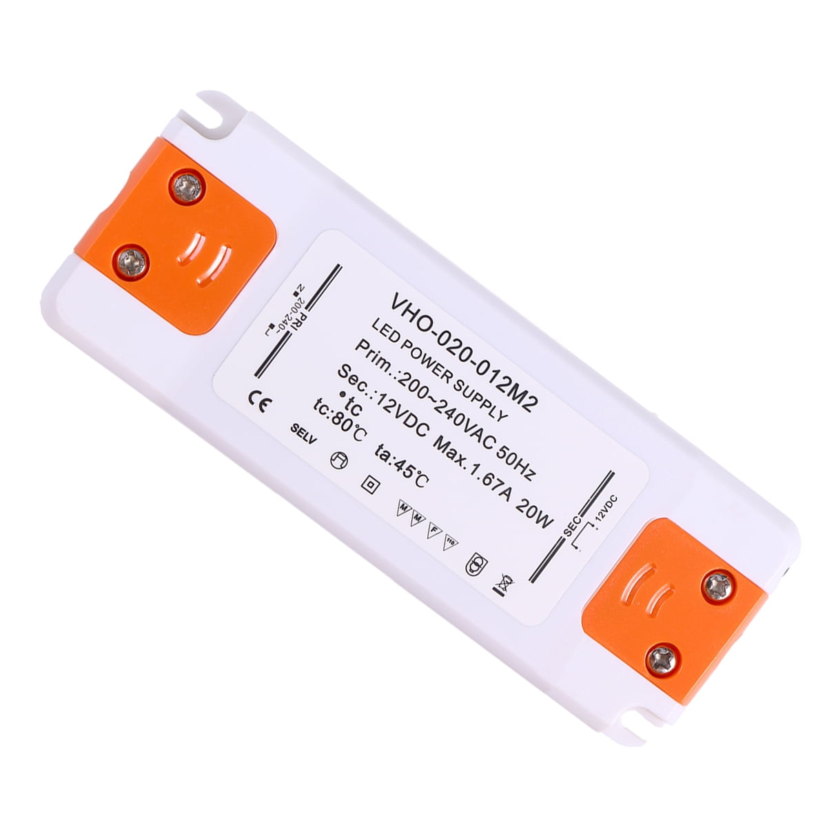 Worgeous 12V 20W LED Driver Converter Ultra- .67A Driver for LED Bulb ...