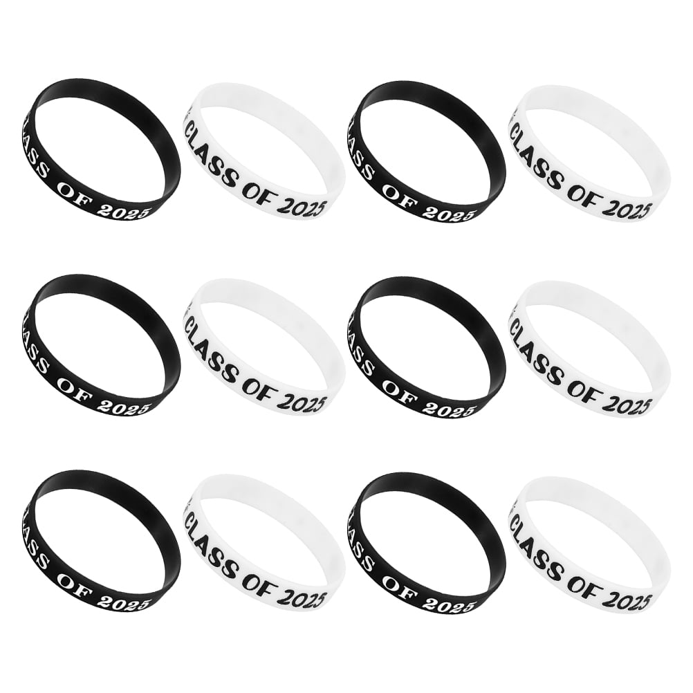 Worgeous 12pcs Graduation Party Silicone Bracelets Class Of 2025 ...