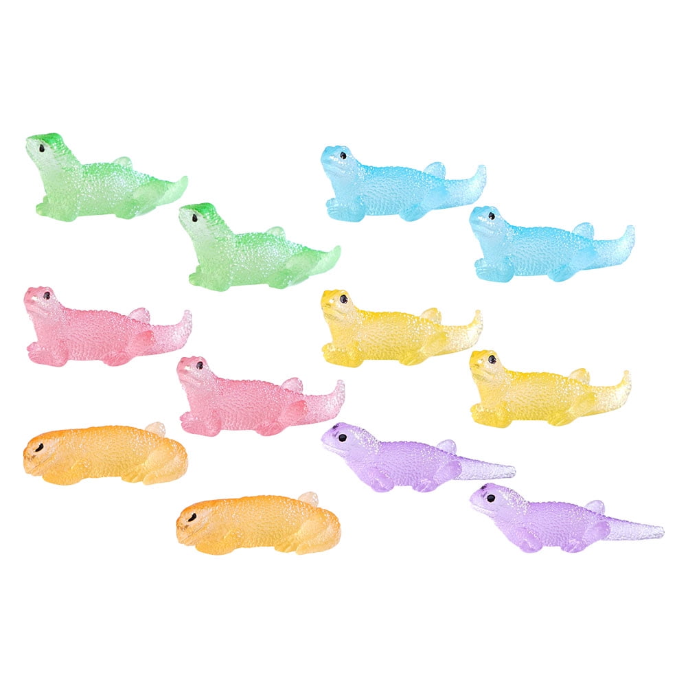 Worgeous 12pcs Miniature Lizard Statue Tiny Glow in the Dark Resin ...