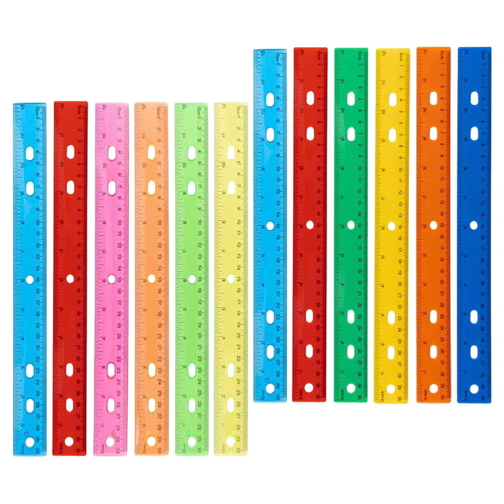Worgeous 12pcs Students Rulers Measuring Ruler Plastic Ruler Reusable ...