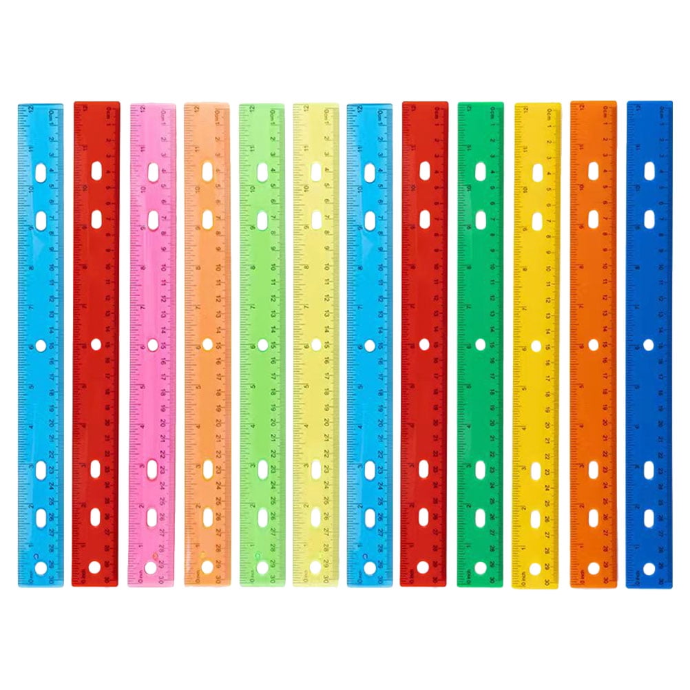 Worgeous 12pcs Students Rulers Measuring Ruler Plastic Ruler Reusable ...