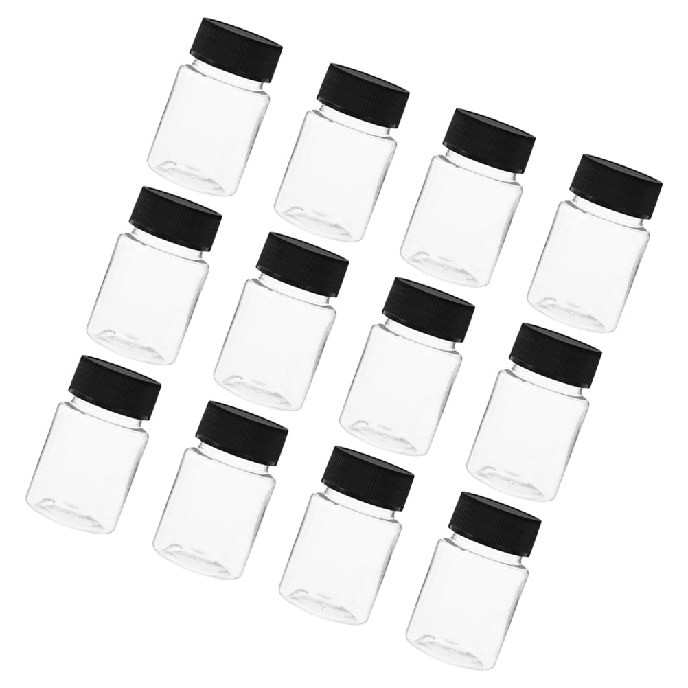 Worgeous 12pcs Transparent Plastic Sample Vials With Sealing Caps Empty ...