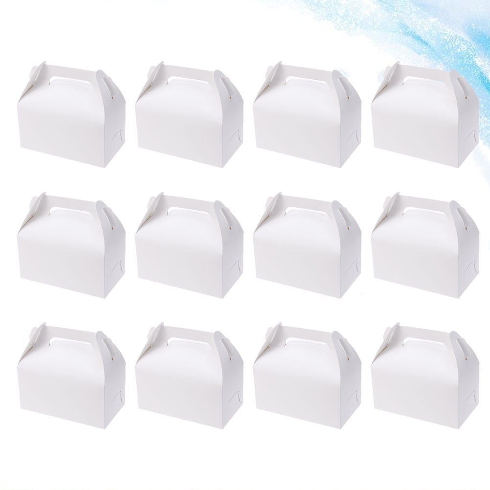 Worgeous 12pcs White Cardboard Package Containers Portable Candy ...