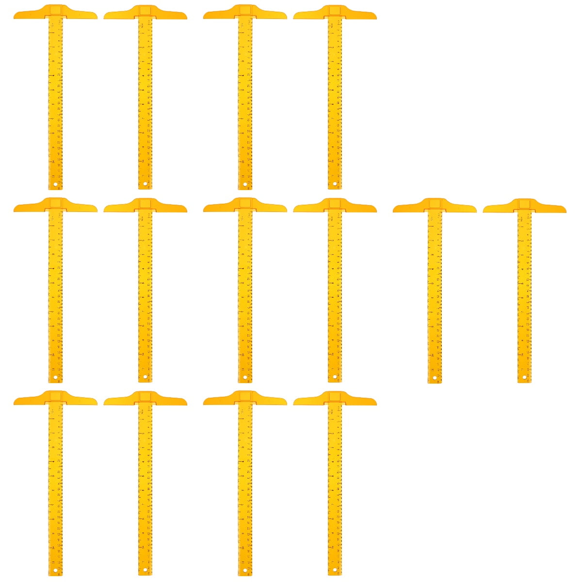 Worgeous 14 pcs T Shape Rulers Double Scale Ruler Plastic Measuring ...
