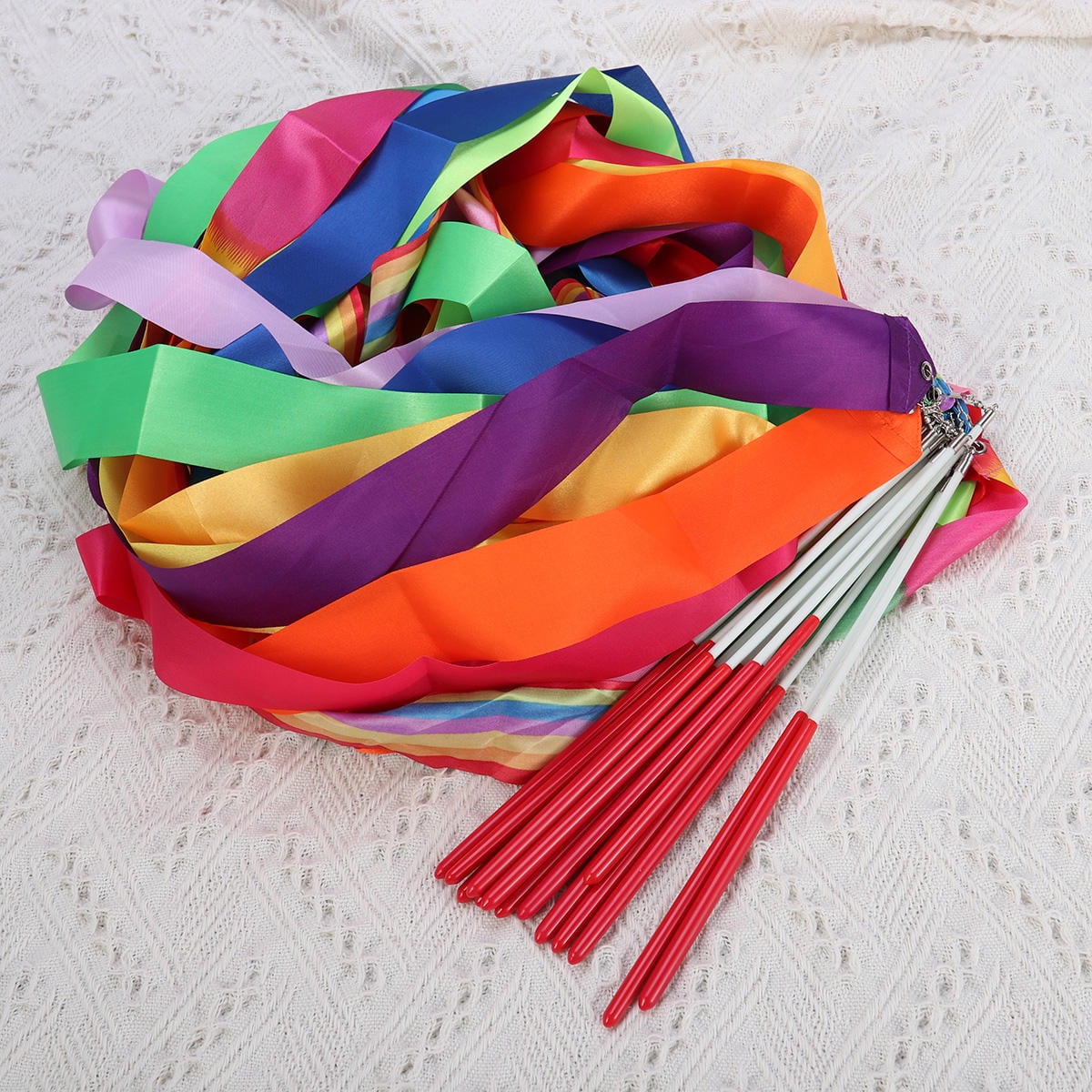 Worgeous 14pcs Colorful Rhythmic Gymnastics Ribbon Dancing Gymnastics ...