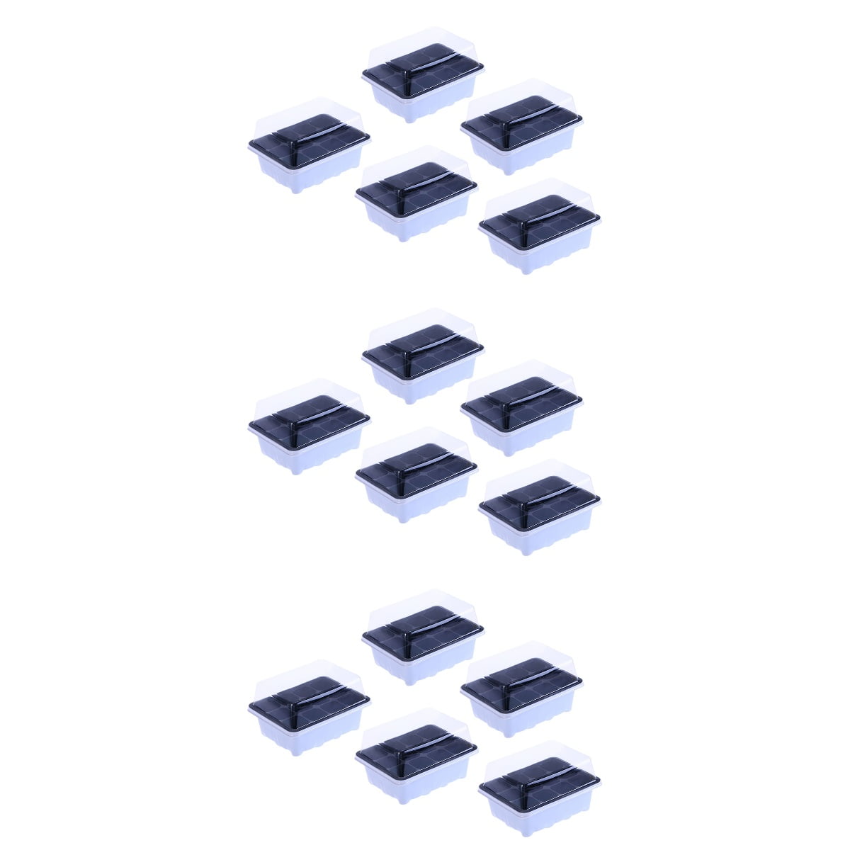 Worgeous 15 Sets 12 Holes Tray Reusable Plastic Sprout Box Garden ...