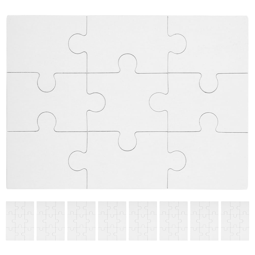 Worgeous 15 Sheets Painting Blank Puzzle DIY Paper Puzzle Unfinished ...