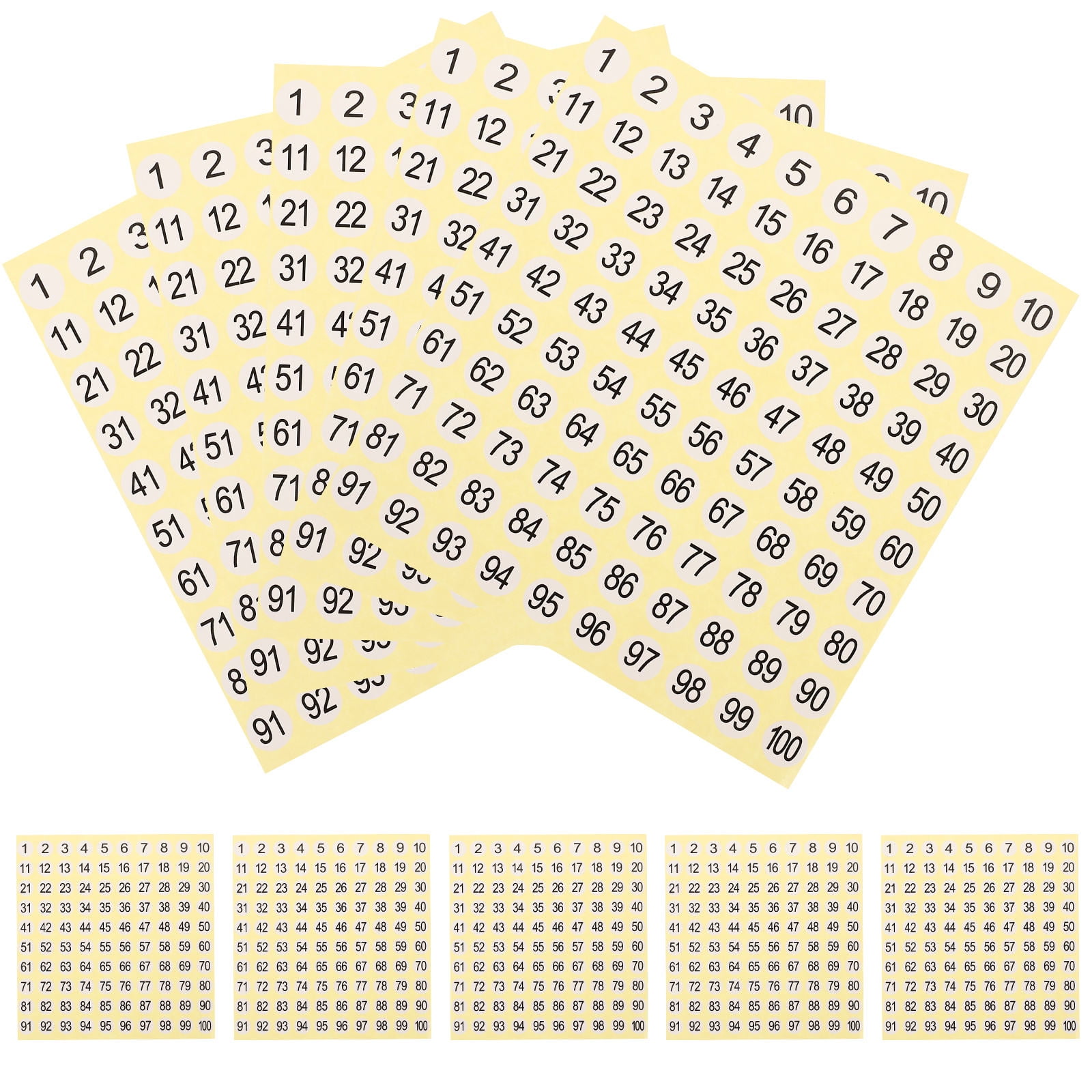 Worgeous Organizing Number Stickers Round Labels Copper Plate Adhesive ...