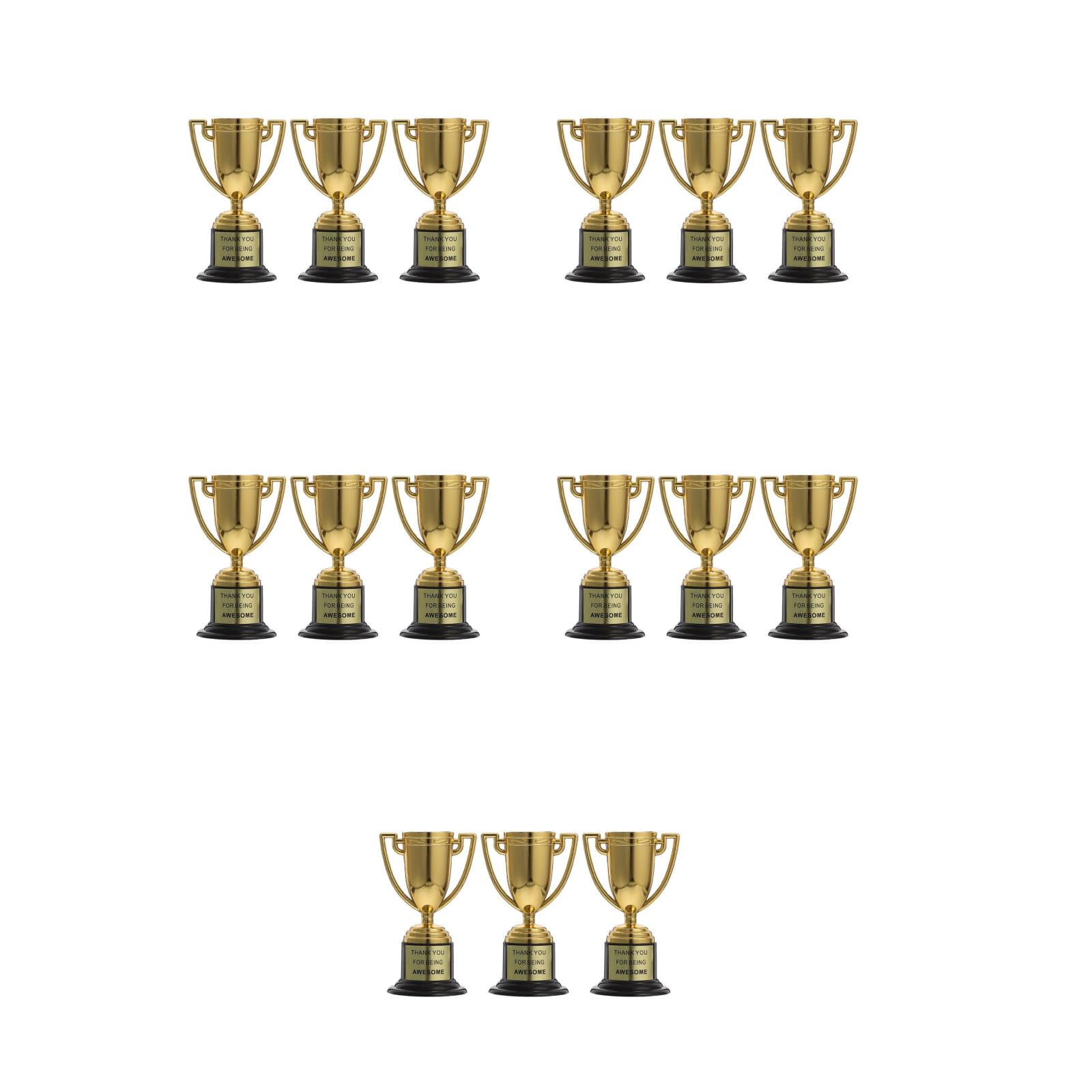 Worgeous 15 pcs Mini Gold Plastic Trophies for Kids Sports Competition ...