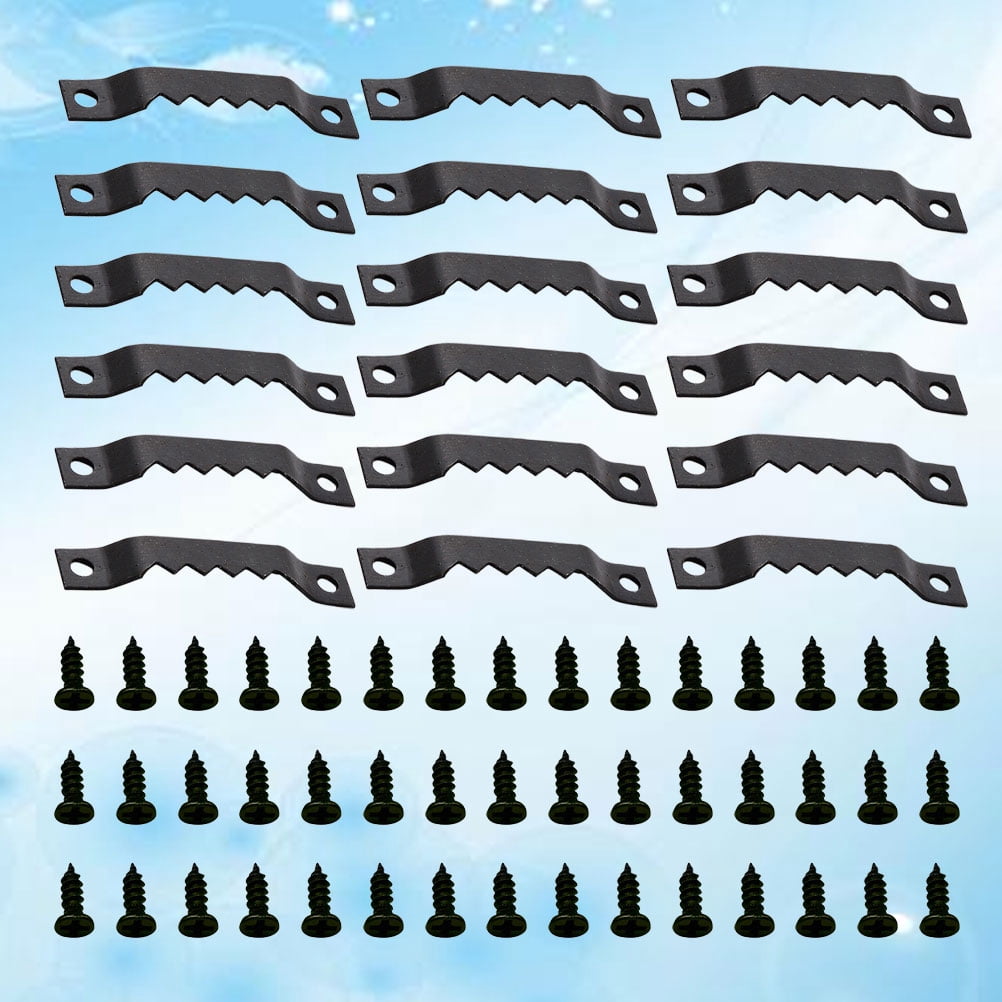 Worgeous 150 Serrated Hooks with 300 Screws for Picture Frames Cross ...