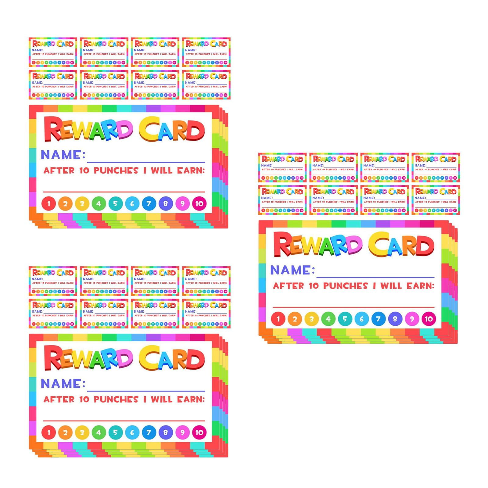 Worgeous 150 pcs Kids Reward Punch Cards For Classroom Punch Cards ...