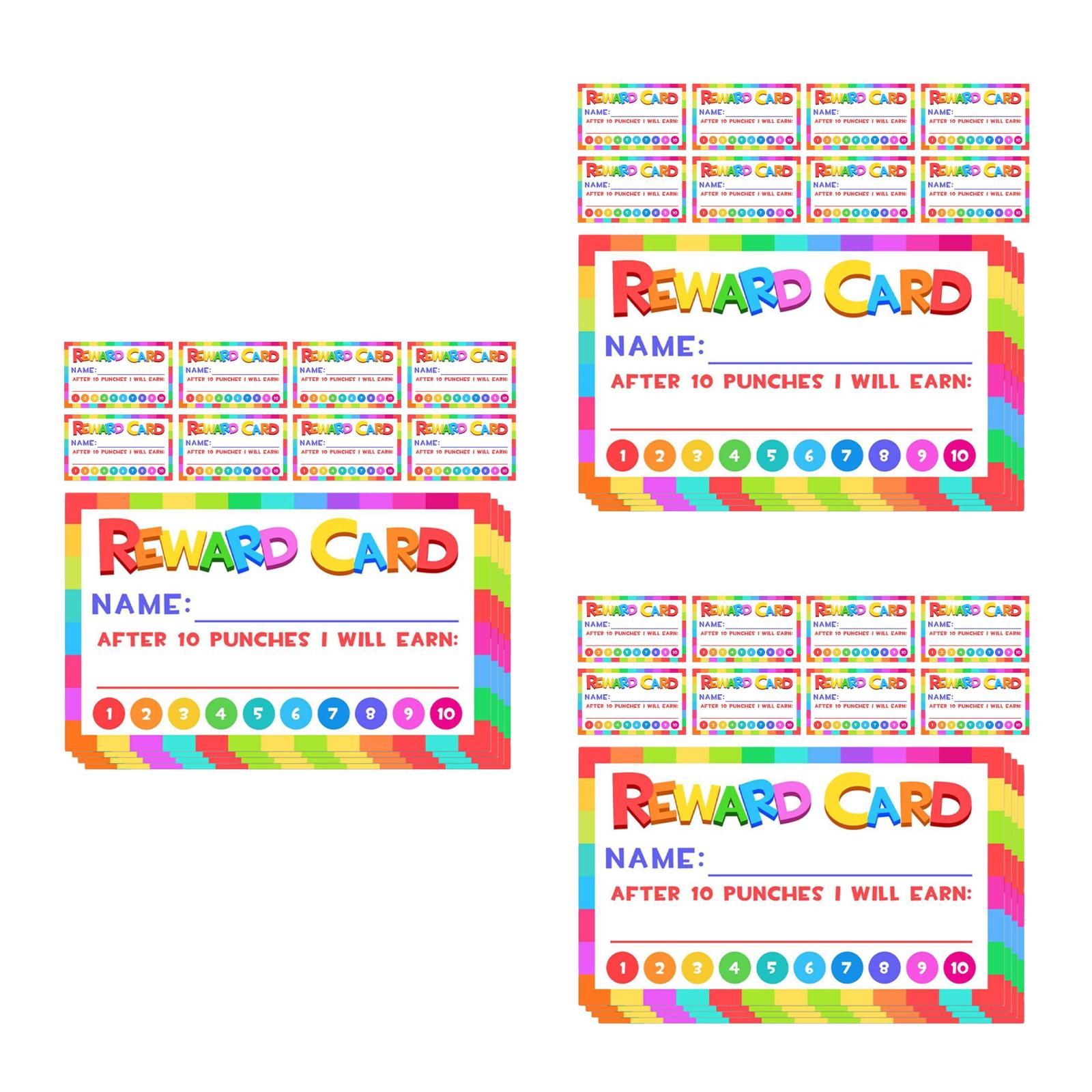 Worgeous 150 pcs Kids Reward Punch Cards For Classroom Punch Cards ...