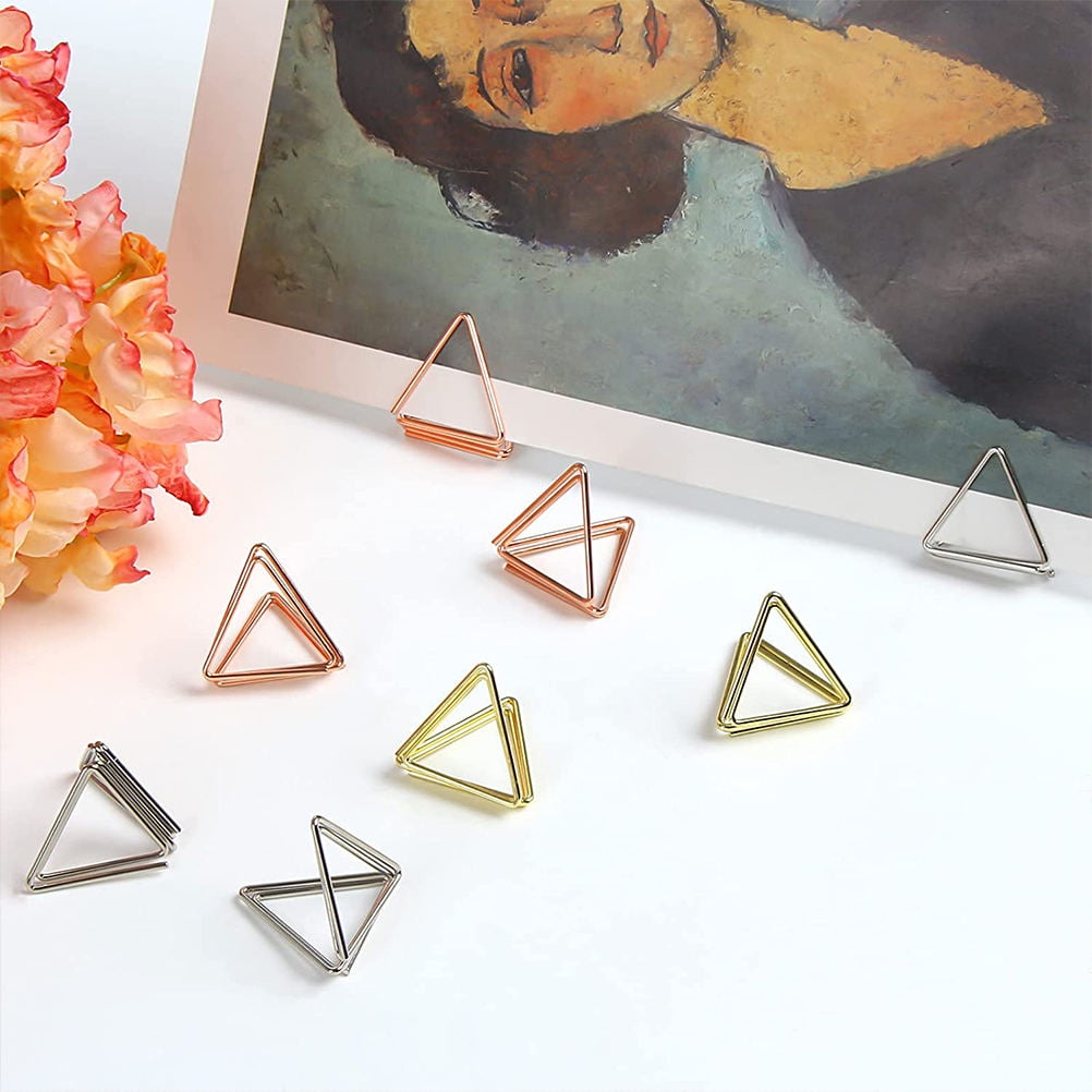 Worgeous 15Pcs Small Memo Clips Multi-use Memo Cards Clips Triangle ...