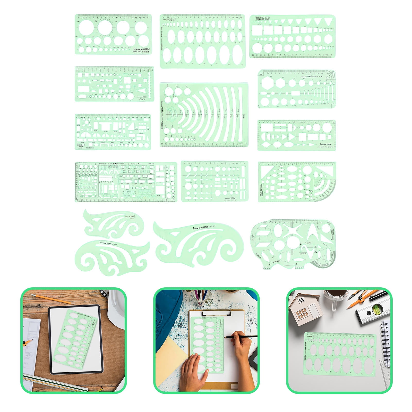 Worgeous 15pcs House Interior Architecture Furniture Drafting Tool ...