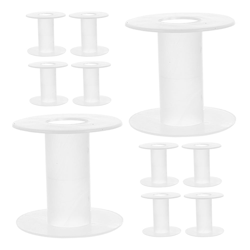 15pcs White Plastic Empty Spools for Small Ribbon Thread String Bobbin ...