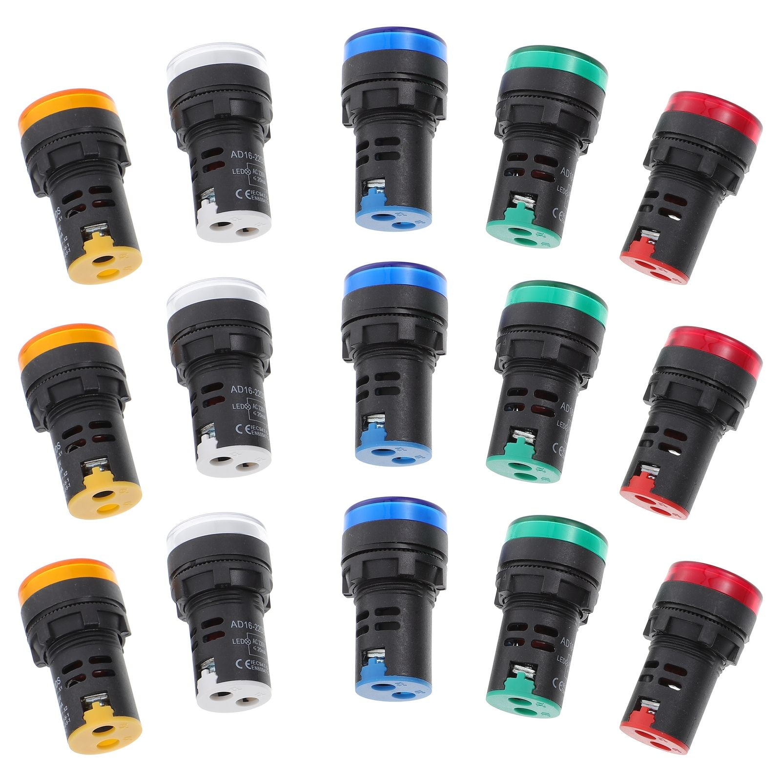 Worgeous 15pcs Round Indicator Lights LED Indicator Pilot Signal Lamp ...