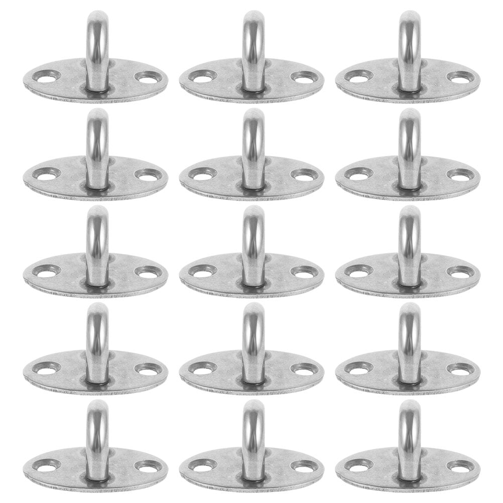 Worgeous 15pcs Stainless Steel Window Hooks Small Base Pad Eyes Plate ...