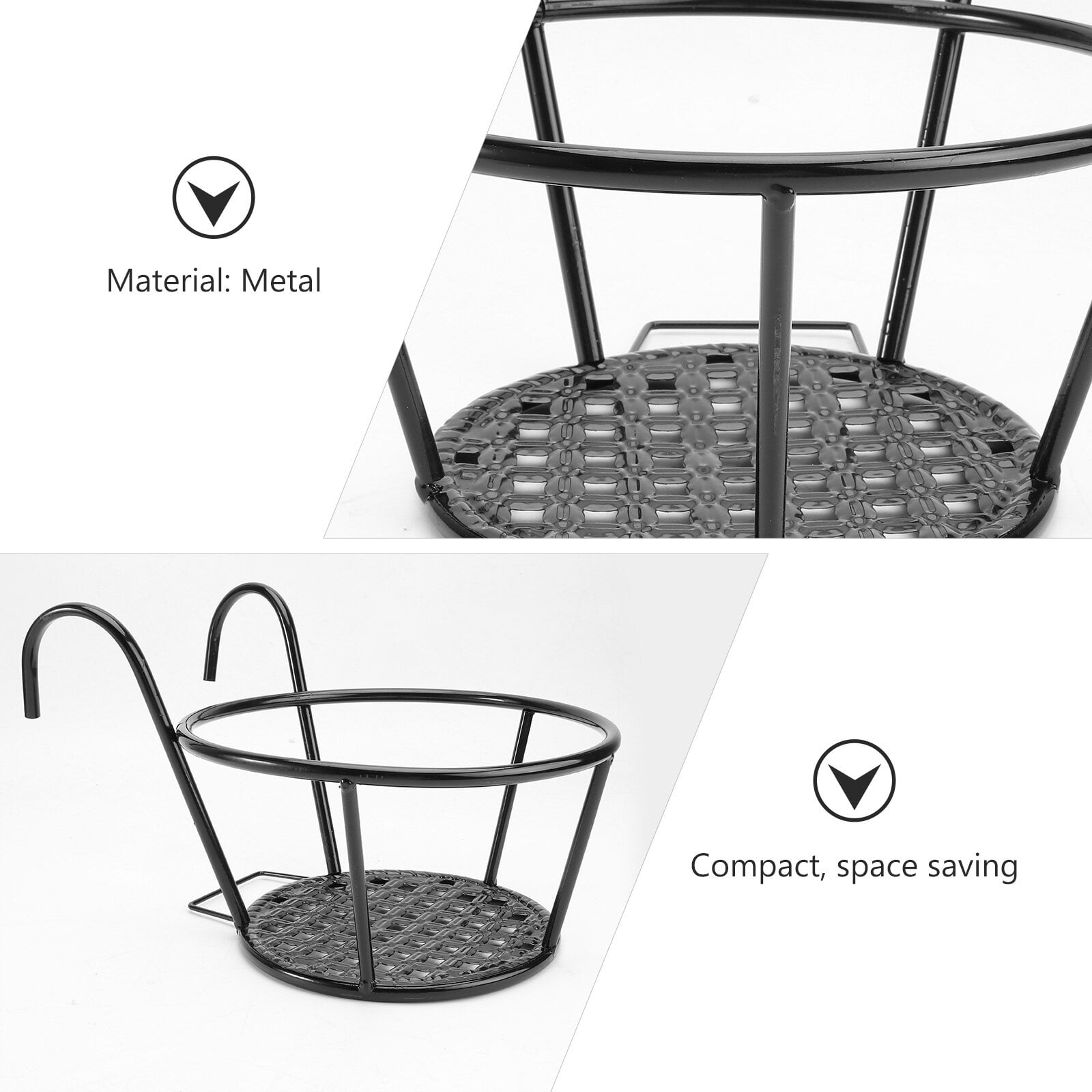 Worgeous 18 X16.5x22cm Hanging Flower Stand Rail Pot Indoor Plant Rack ...