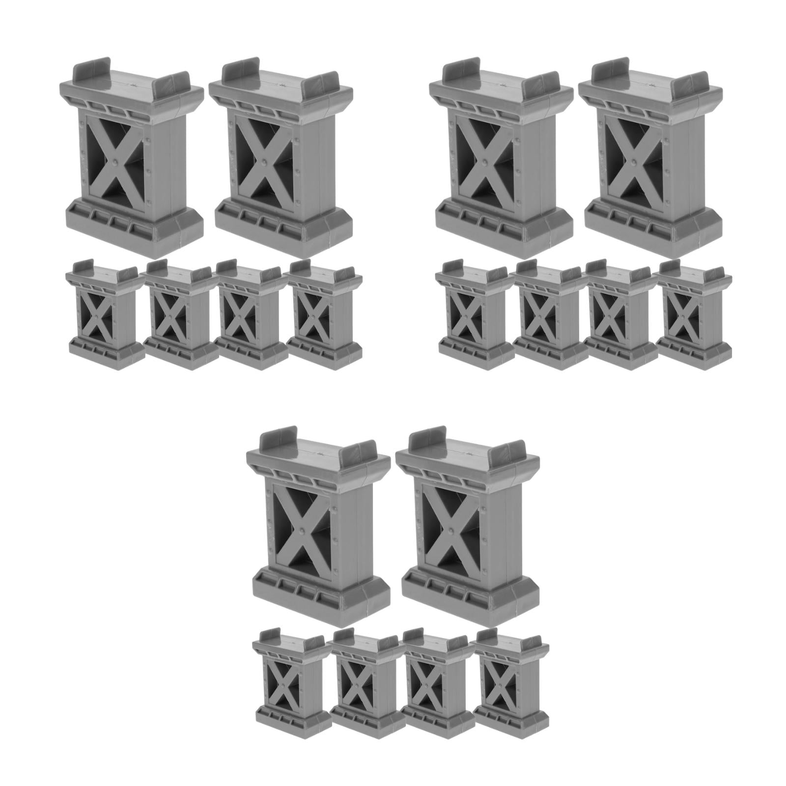 Worgeous 18 pcs Train Bridge Pier High Level Blocks Track Riser Stabilizers Train Bridge ...
