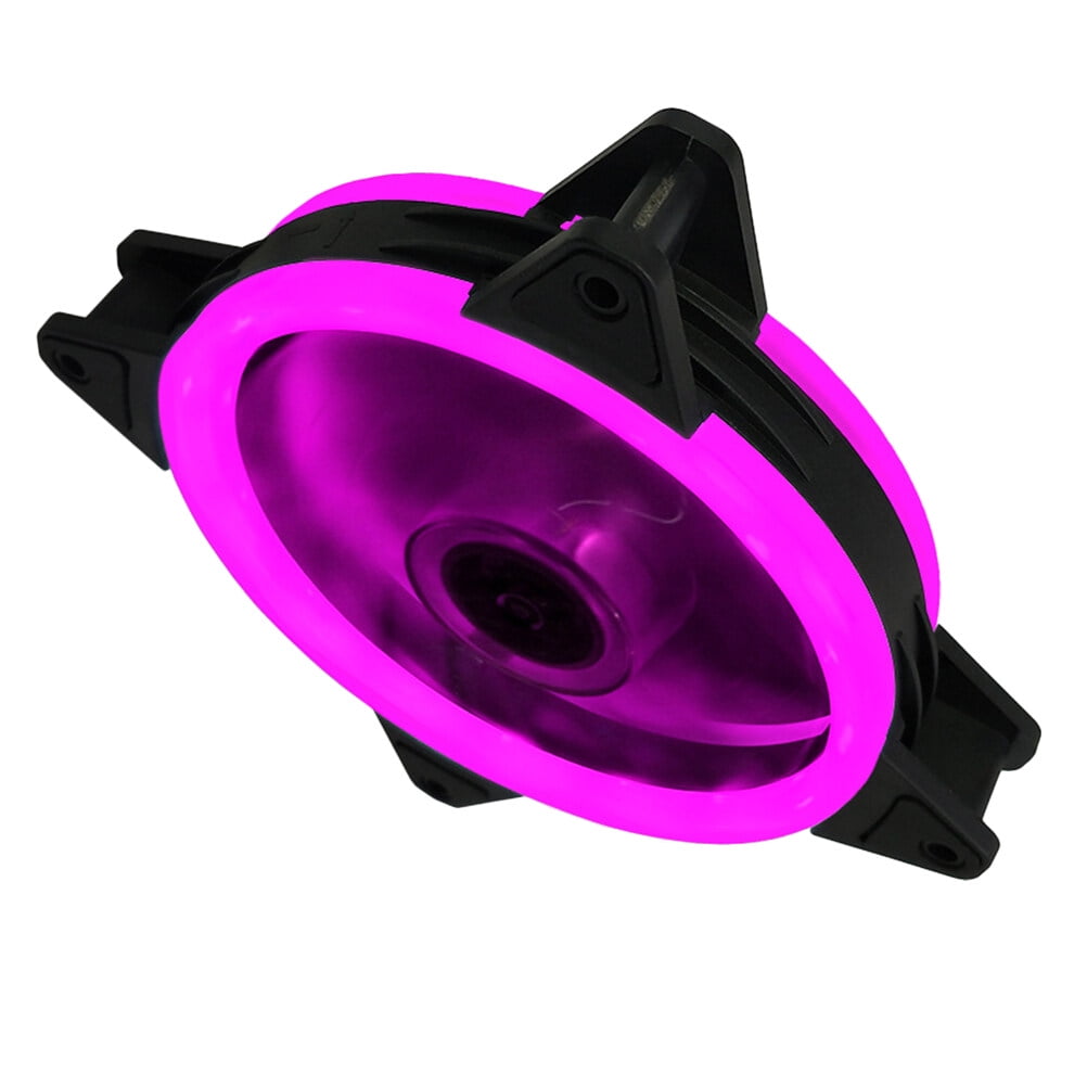 Worgeous 1PC 12CM Mute Computer Fan Cool LED Computer Fan Double ...